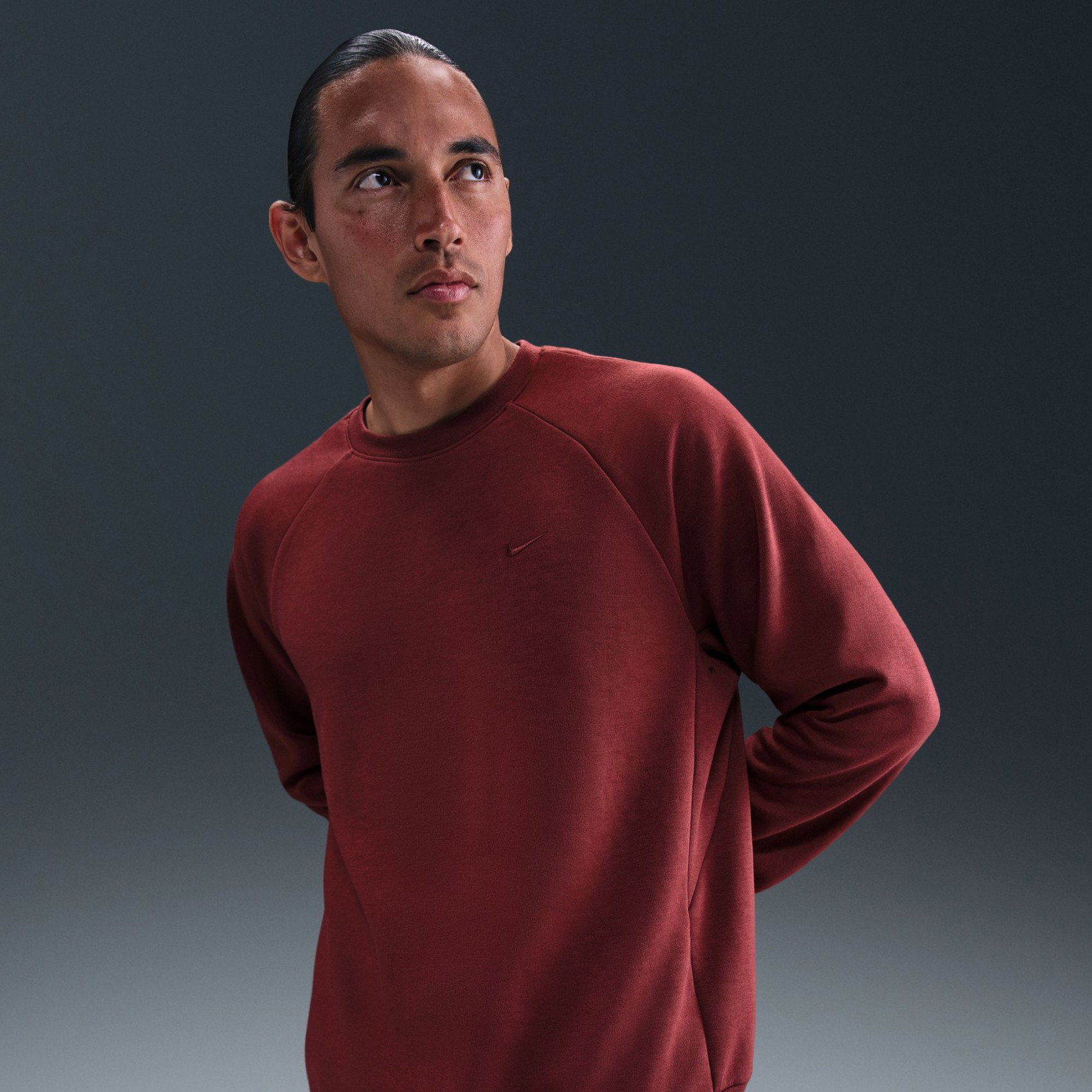 Nike Dri-FIT UV Primary LS Crew Erkek Bordo Sweatshirt FZ0971-619