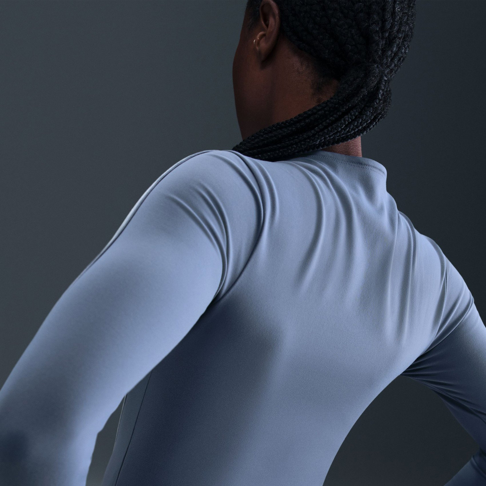Nike One Dri-FIT Fitted LS Top SI Kadın Mavi Sweatshirt IO0187-499