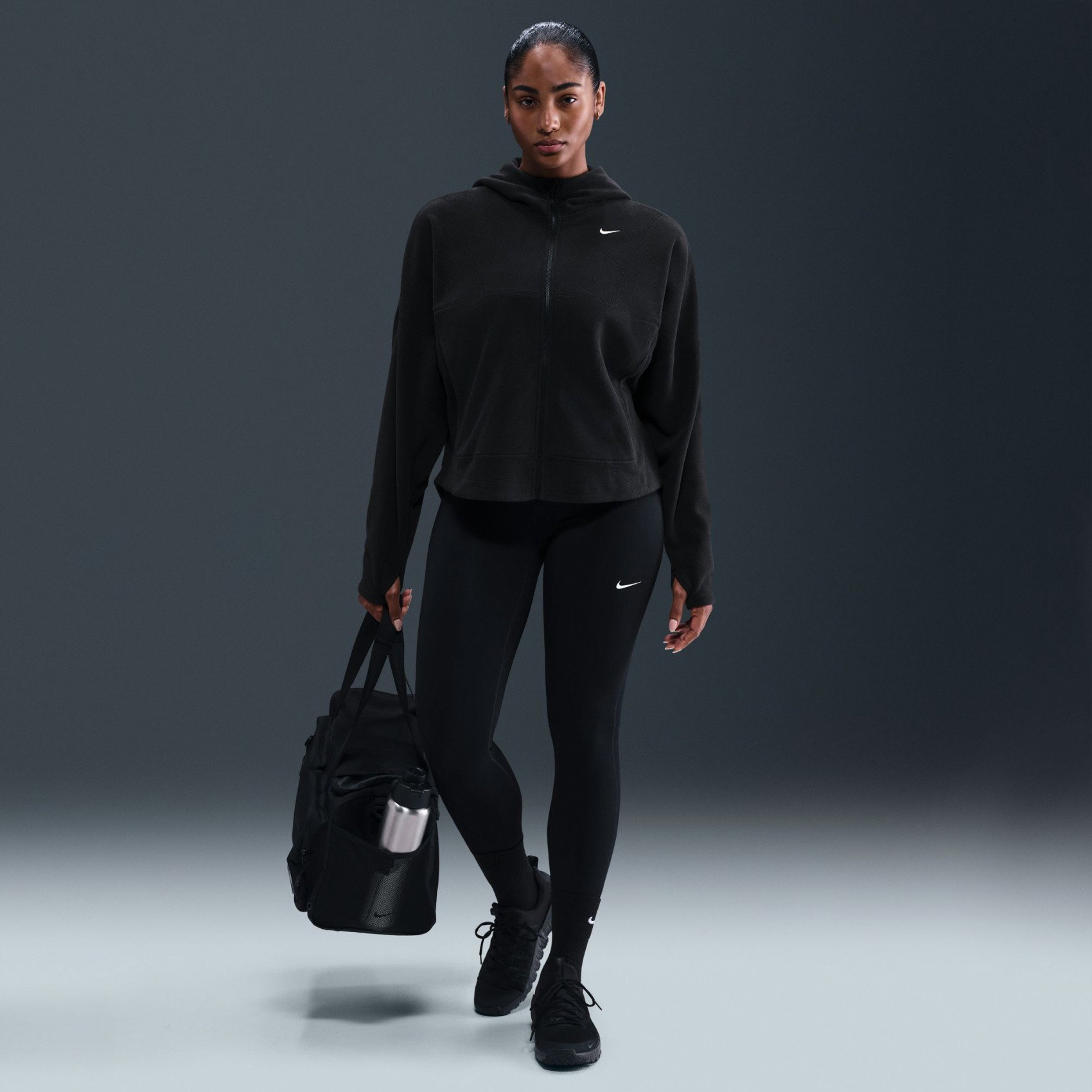 Nike One Therma-FIT FZ Top Polar Kadın Siyah Sweatshirt HV3698-010