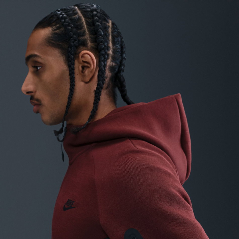 Nike Tech Fleece FZ Windrunner Hoodie Erkek Bordo Sweatshirt HV0949-619